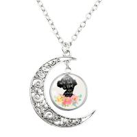 China Moon Shape Sublimation Necklace Blanks Custom Photo Necklace for sale
