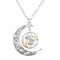 China Moon Shape Sublimation Necklace Blanks Custom Photo Necklace for sale