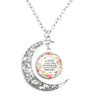 China Moon Shape Sublimation Necklace Blanks Custom Photo Necklace for sale