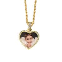 China Sublimation Heart Necklace Personalized Photo Necklace for sale
