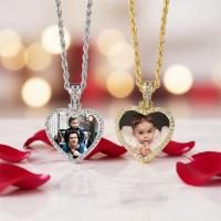 China Sublimation Heart Necklace Personalized Photo Necklace for sale