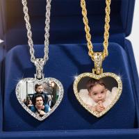 China Sublimation Heart Necklace Personalized Photo Necklace for sale