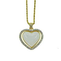 China Rotary Heart Sublimation Crystal Necklace Personalised Photo Necklace for sale
