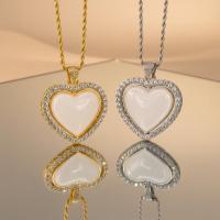 China Rotary Heart Sublimation Crystal Necklace Personalised Photo Necklace for sale