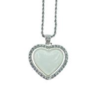 China Rotary Heart Sublimation Crystal Necklace Personalised Photo Necklace for sale