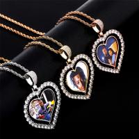 China Rotary Sublimation Heart Necklace Picture Necklace For Women for sale
