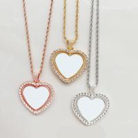 China Rotary Sublimation Heart Necklace Picture Necklace For Women for sale