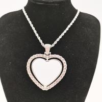 China Rotary Sublimation Heart Necklace Picture Necklace For Women for sale