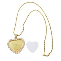 China Rotary Sublimation Heart Necklace Picture Necklace For Women for sale