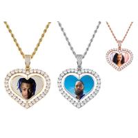 China Rotary Sublimation Heart Necklace Picture Necklace For Women for sale