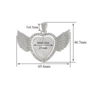 China Rotary Angel Wing Sublimation Necklace Photo Printing Sublimation Wing Necklace Round And Heart Shape for sale