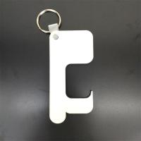 China Sublimation MDF Self Defense Keychain Anti-Contact Door Open Elevator Protection Keychain for sale