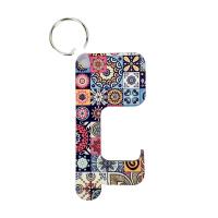 China Sublimation MDF Self Defense Keychain Anti-Contact Door Open Elevator Protection Keychain for sale