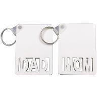 China MDF Sublimation MOM DAD Keychains Blanks for sale