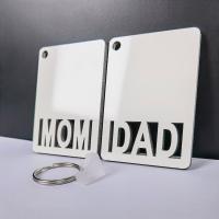China MDF Sublimation MOM DAD Keychains Blanks for sale