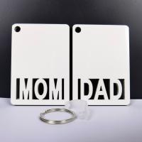 China MDF Sublimation MOM DAD Keychains Blanks for sale