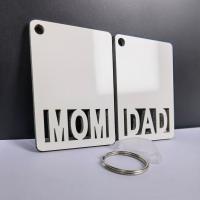 China MDF Sublimation MOM DAD Keychains Blanks for sale