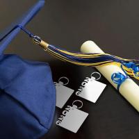 China 2026 Graduation MDF Keychain Sublimation Blanks Custom Senior Keyring Student Graduation Season Gifts for sale