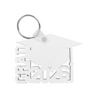 China 2026 Graduation MDF Keychain Sublimation Blanks Custom Senior Keyring Student Graduation Season Gifts for sale