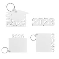 China 2026 Graduation MDF Keychain Sublimation Blanks Custom Senior Keyring Student Graduation Season Gifts for sale
