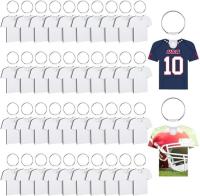 China Double-Sided MDF Heat Transfer Football T-Shirt Key Chains Printable Sublimation Blank Keychains for sale
