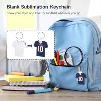 China Double-Sided MDF Heat Transfer Football T-Shirt Key Chains Printable Sublimation Blank Keychains for sale