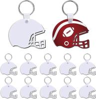 China Sublimation Football Helmet Mdf Keyring Blanks Double Sided Custom Wooden Keychain for sale