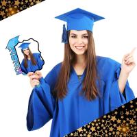 China Custom Graduation Fan Sublimation Blank Wood Paddle Photo Frame For DIY Graduation Grad Ceremony Senior Party for sale