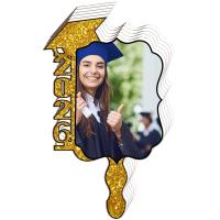 China Custom Graduation Fan Sublimation Blank Wood Paddle Photo Frame For DIY Graduation Grad Ceremony Senior Party for sale