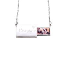 China Blank Metal Sublimation Drawer Necklace For Lovers Custom Memorial Necklace Unique Valentines Day Gifts for sale