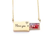 China Blank Metal Sublimation Drawer Necklace For Lovers Custom Memorial Necklace Unique Valentines Day Gifts for sale