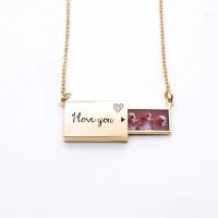 China Blank Metal Sublimation Drawer Necklace For Lovers Custom Memorial Necklace Unique Valentines Day Gifts for sale