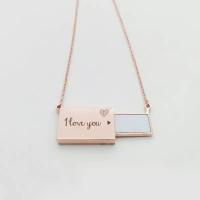 China Blank Metal Sublimation Drawer Necklace For Lovers Custom Memorial Necklace Unique Valentines Day Gifts for sale
