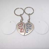 China Cute Blanks Metal Sublimation Love Keychain For Couples for sale