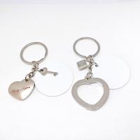 China Cute Blanks Metal Sublimation Love Keychain For Couples for sale