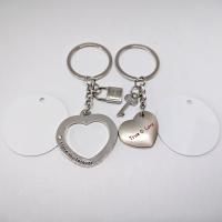 China Cute Blanks Metal Sublimation Love Keychain For Couples for sale