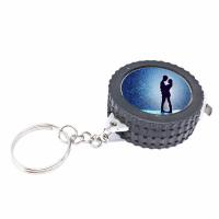 China Sublimation Blanks Wheel Rim Keychain Custom Photo Keychain for sale