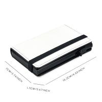 China Sublimation Pu Leather Card Holder Automatic Pop Up With Aluminum Alloy Card Slots for sale