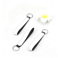China Custom DIY Pattern Leather Neoprene Key Lanyard Sublimation Wristlet Keychain Blanks for sale
