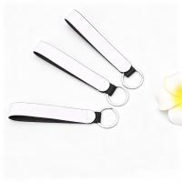 China Custom DIY Pattern Leather Neoprene Key Lanyard Sublimation Wristlet Keychain Blanks for sale