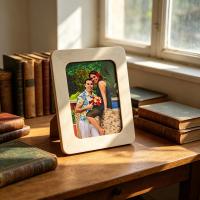China Custom Sublimation Wood Picture Frames With Stand DIY Gift For Couples Family Kids for sale