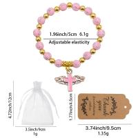 China Modern Sublimation Rosary Bracelet Blanks With Angel Cross For Anniversary Gifts for sale