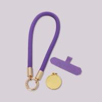 China Purple Sublimation Blanks Phone Lanyard Strap With Sublimation Charm Blank for sale