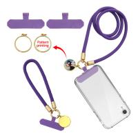 China Purple Sublimation Blanks Phone Lanyard Strap With Sublimation Charm Blank for sale