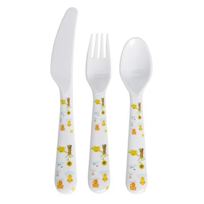China Custom Food-Grade Sublimation Blank Kids Plastic Cutlery Fork Spoon Knife for sale