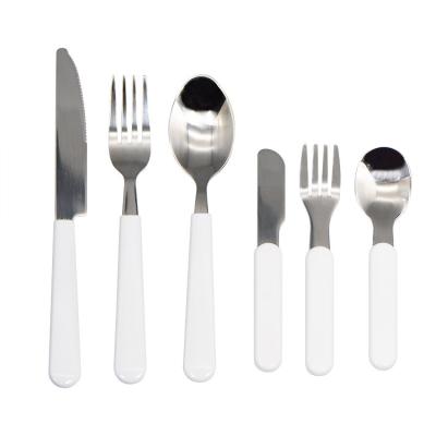 China Sublimation Stainless Steel Cutlery Set Fork Spoon Knife For Adult And Kids for sale