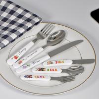 China Sublimation Stainless Steel Cutlery Set Fork Spoon Knife For Adult And Kids for sale