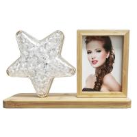 China Blank Sublimation Night Lamp Bamboo Photo Frame With USB For DIY Printing for sale