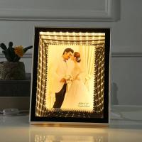 China Custom Sublimation Blank 3D LED Magic Mirror Photo Frame For Gifts Home Decoration for sale