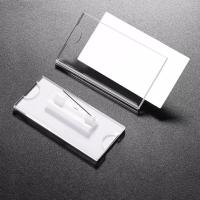 China Various Sizes Plastic Cover Sublimation White Aluminum Name Tag Blanks Custom Metal Name Badges Employee Pin for sale